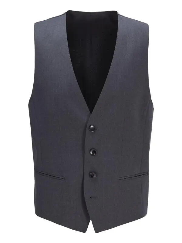Hugo Boss Wool Suit Vest - Black