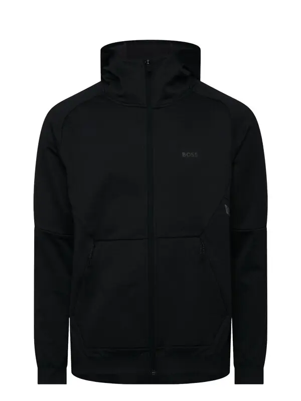 Hugo Boss Performance Hooded Sweat Jacket With Logo Detail - No