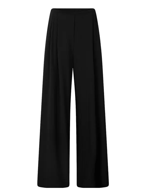Norma Kamali Wide-leg Pleated Trousers - Black