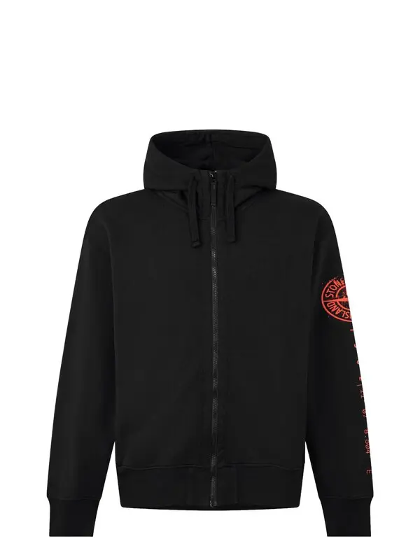 Stone Island Hooded Sweatshirt - Black