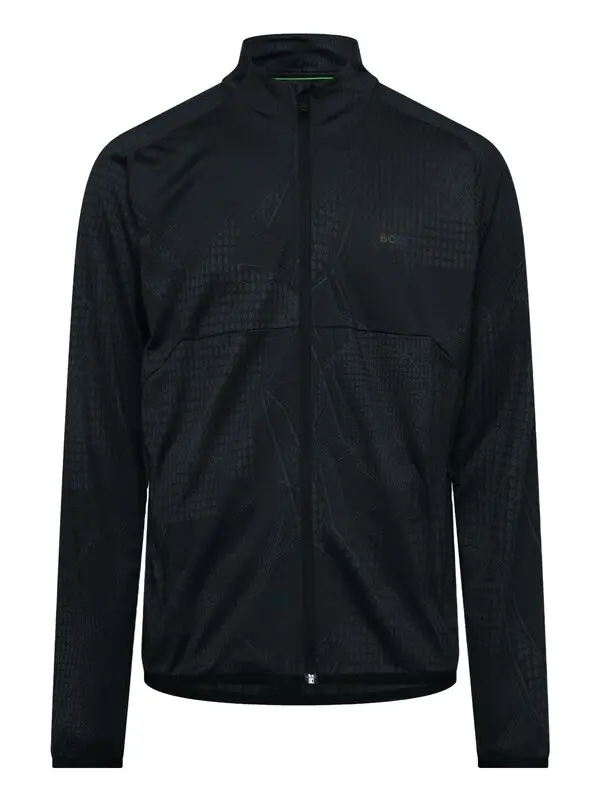 Hugo Boss Full-zip Lightweight Jacquard Jacket - Black