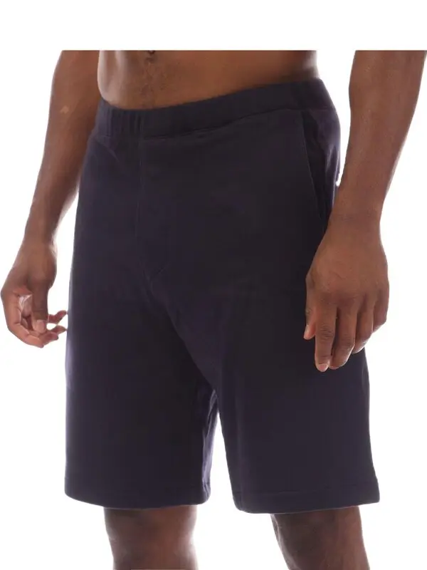 C.P. COMPANY Diagonal Raised Fleece Logo Tailored Shorts - Black