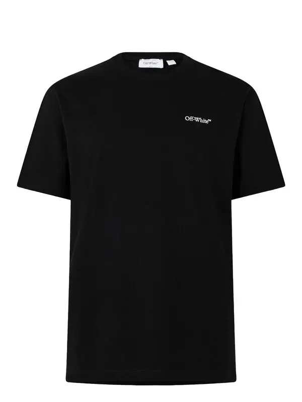 Off-White Short Sleeve Cotton T-shirt - Black
