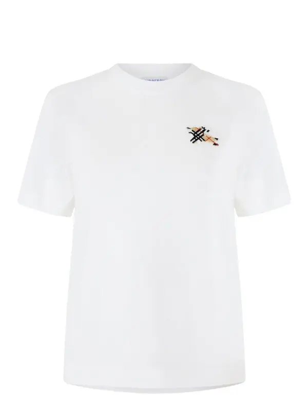 Burberry Embroidered Cotton T-shirt - No