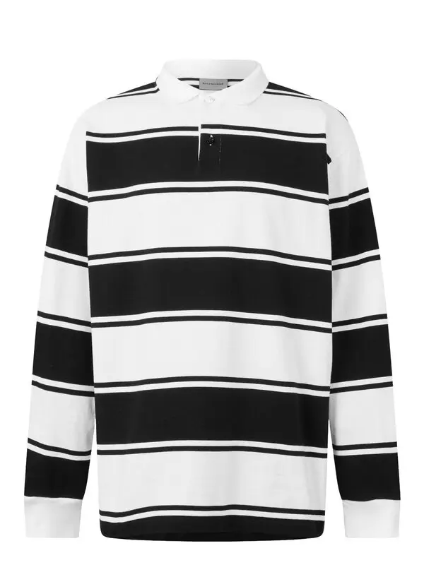 Balenciaga Striped Knit Polo Top - No