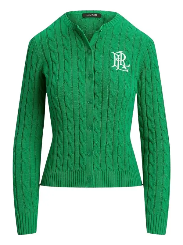 Ralph Lauren Cable Knit Button Cardigan - Green