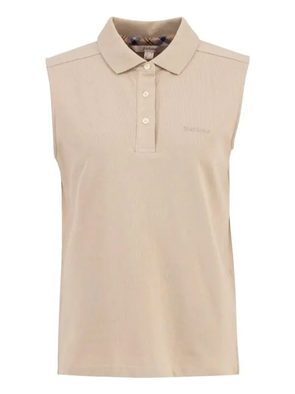Barbour Sleeveless Polo Shirt - Light Sand