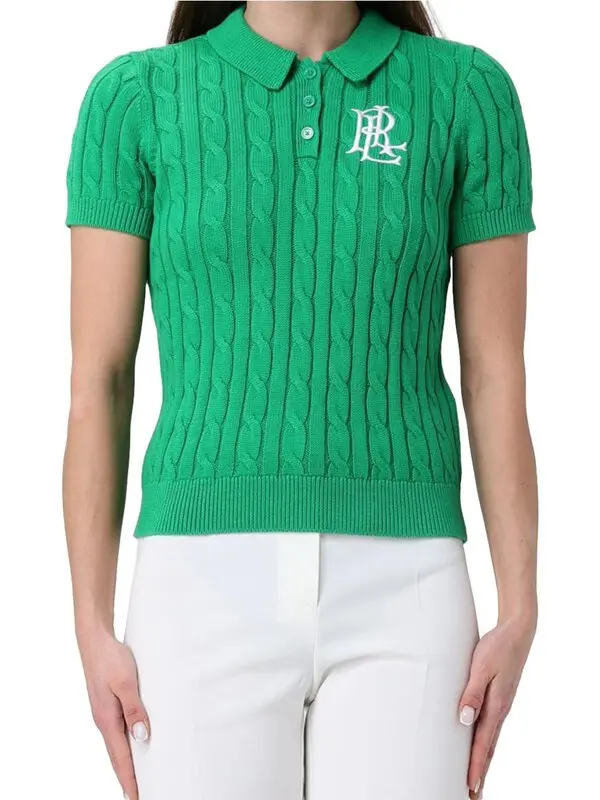 Ralph Lauren Cable Knit Short Sleeve Polo - Green