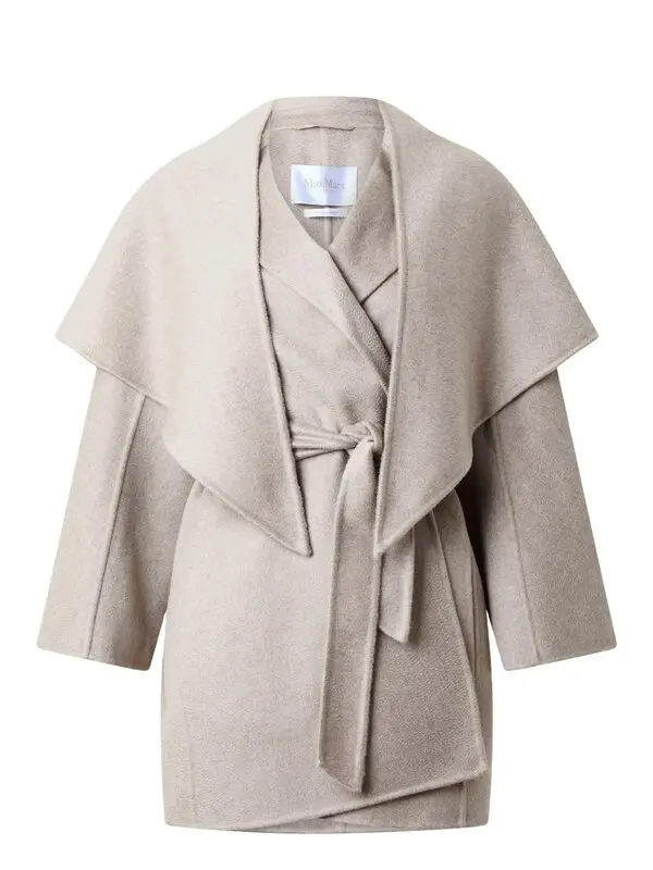 Max Mara Detto Wool Blend Wrap Coat - No