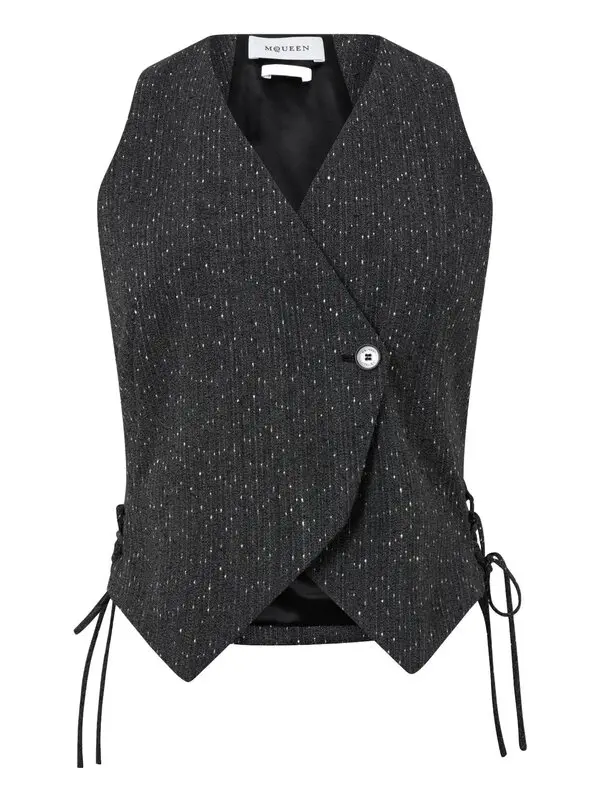 Alexander McQueen Sleeveless Wrap Waistcoat - Black