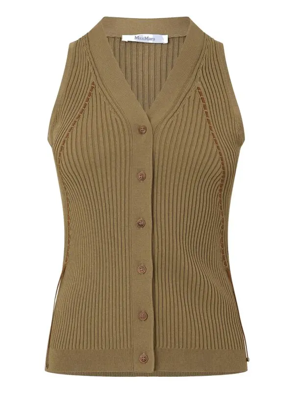 Max Mara Fiorire Knitted Vest - Green