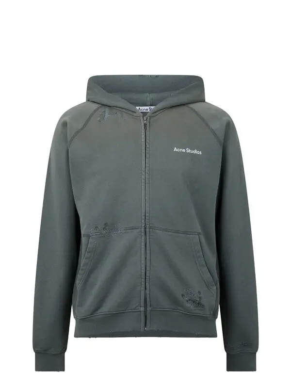Acne Studios Stamp Zip Hoodie - Gray