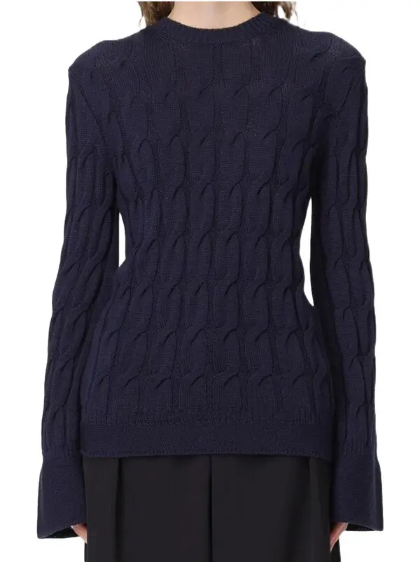 Max Mara Long-sleeved Knitwear With Cable Knit Design - Black