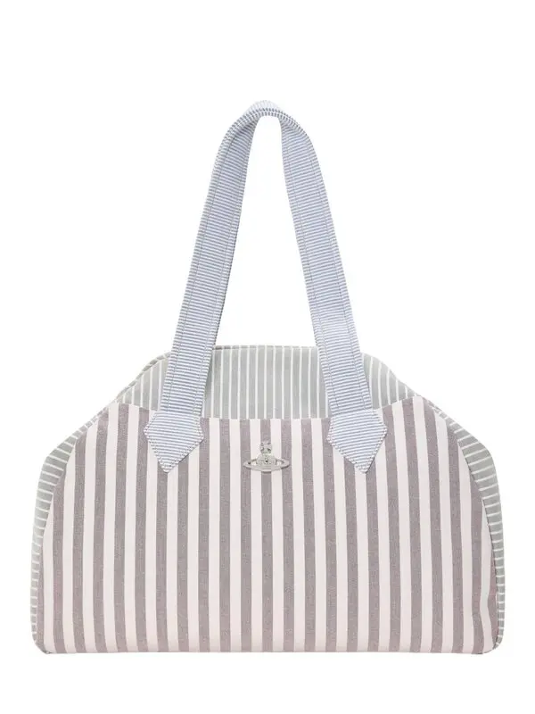 VIVIENNE WESTWOOD Striped Top Handle Bag - Gray