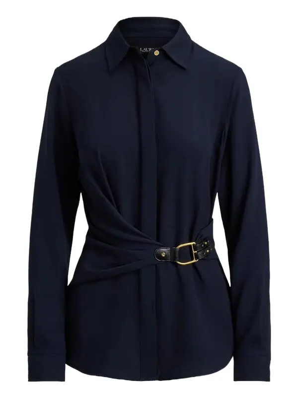 Ralph Lauren Tie Detailed Belted Shirt - Black