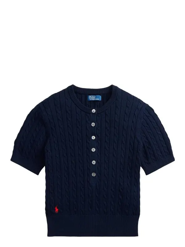Polo Ralph Lauren Knitted Henley Sweater - Black