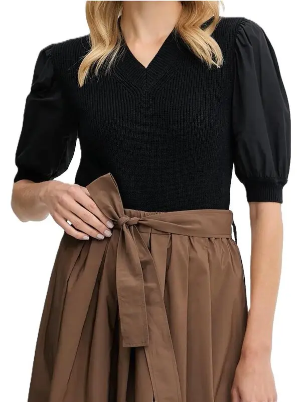 Max Mara V-neck Pullover With Short Sleeves - Black