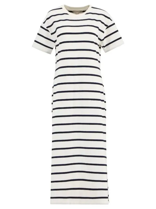 Barbour Selena Striped Midi Dress - Cloud Pattern/navy Stripe