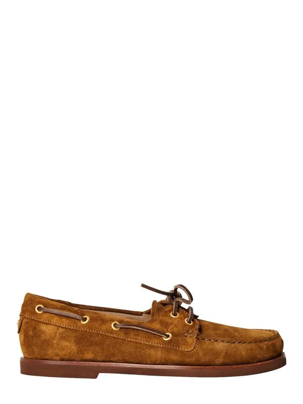 GIANVITO ROSSI Suede Lace-up Loafers - Brown