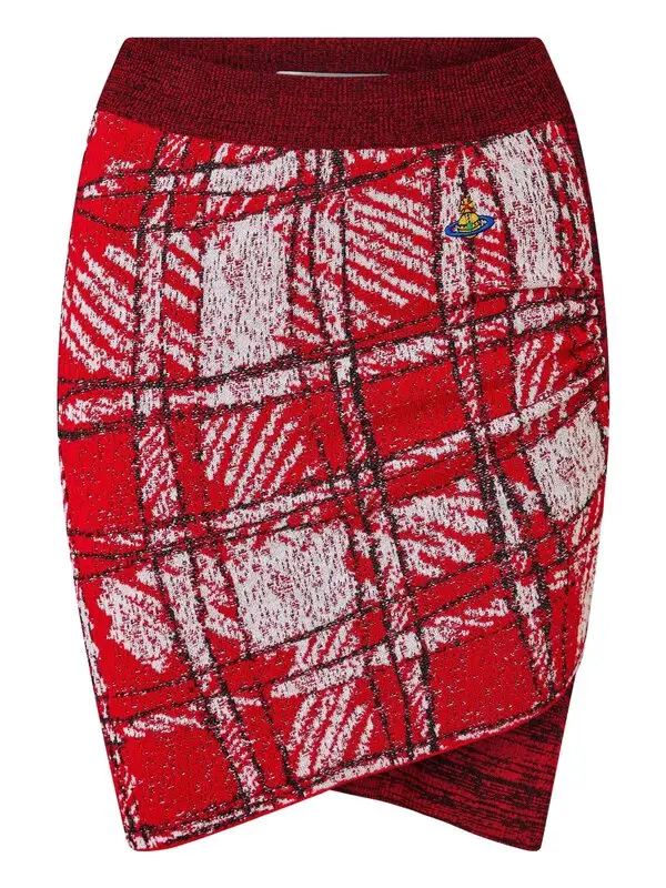 VIVIENNE WESTWOOD Scribble Check Skirt - Red