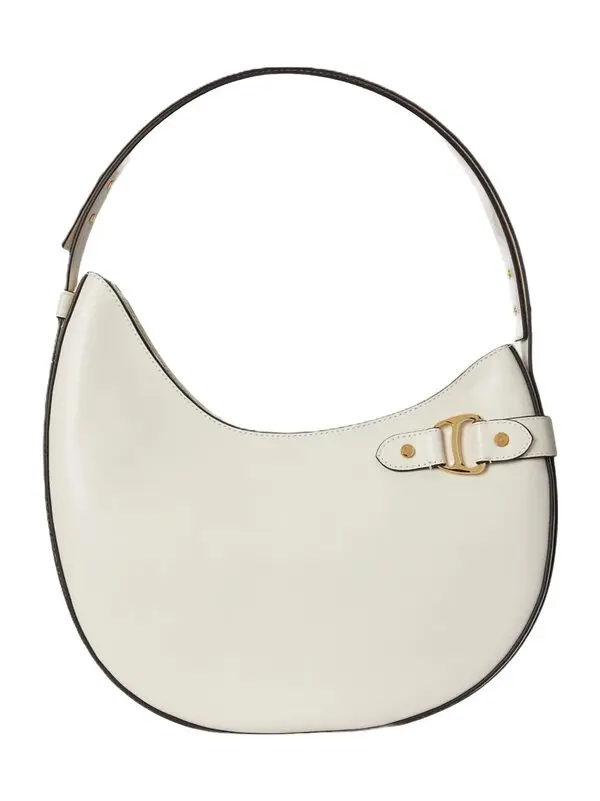 Ralph Lauren Large Tasha Leather Shoulder Bag - White