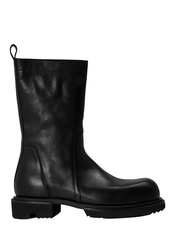 Rick Owens Mid Calf Zip Up Boots - Black