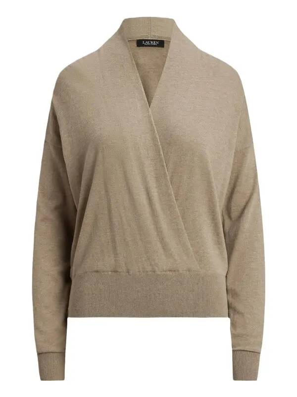 Ralph Lauren Crossover Neck Jumper - Nude