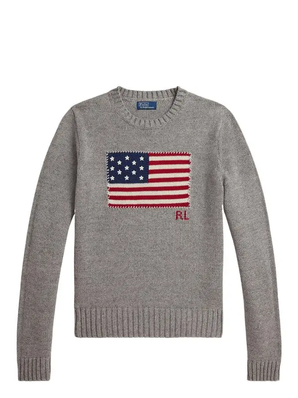 Polo Ralph Lauren American Flag Knit Jumper - Gray