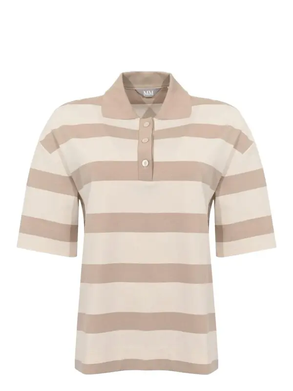 Max Mara Striped Cotton Polo Shirt - No