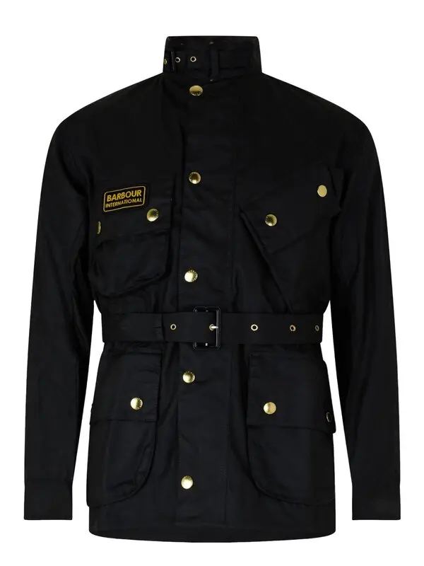 Barbour Stand Collar Waist-tight Multi-pocket Jacket - Black