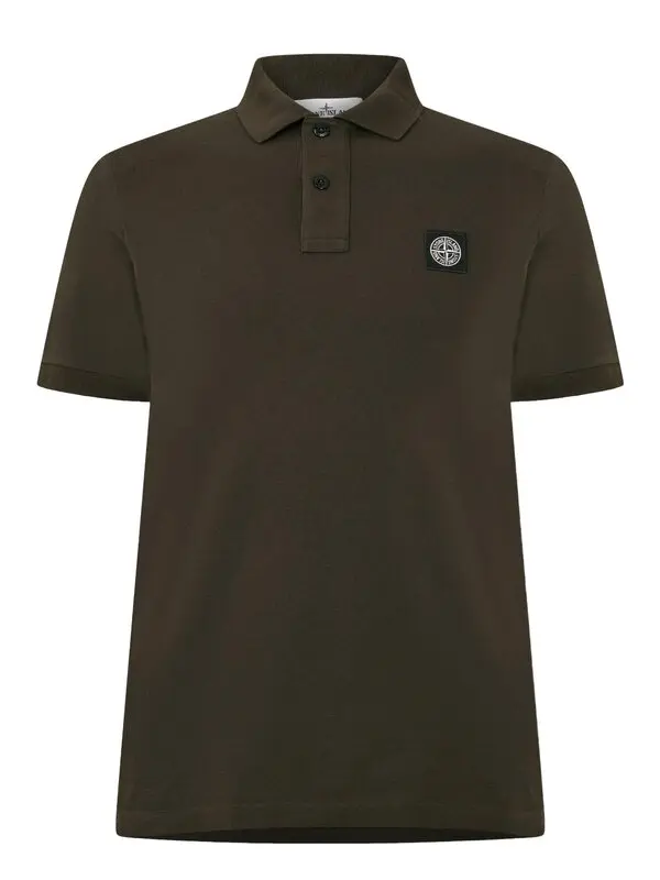 Stone Island Compass Logo Polo Shirt - Black