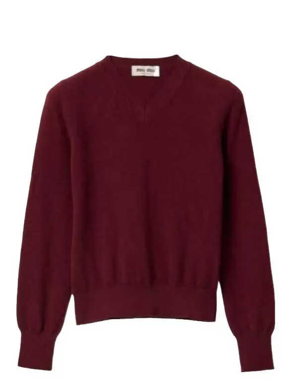 Miu Miu V-neck Wool Cardigan - Brown