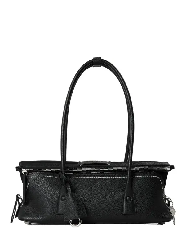 MAISON MARGIELA Genuine Leather Baguette Underarm Bag - Black