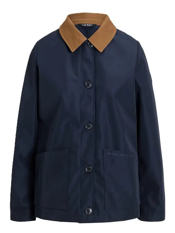 Ralph Lauren Twill-trim Bonded Jersey Barn Jacket - Blue