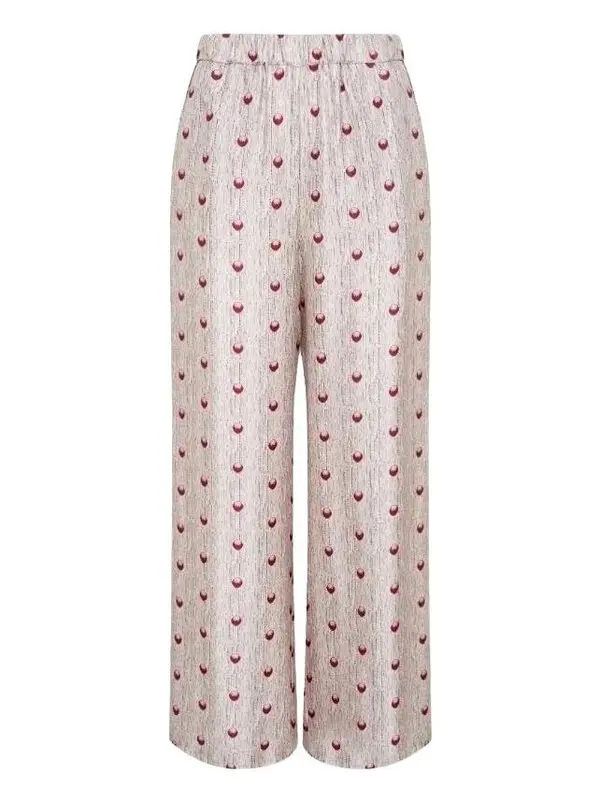 Max Mara Printed Elastic Waist Trousers - White