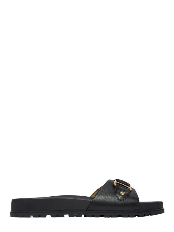 Ralph Lauren Lauren Tasha Buckle Slide Sandals - Black
