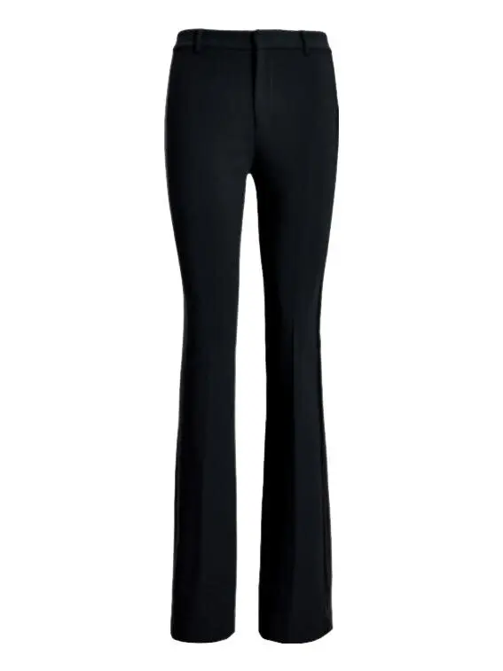 Ralph Lauren Satin-stripe Straight Trousers - Black