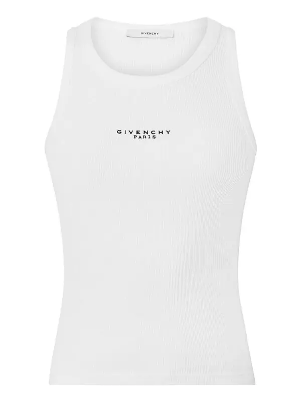 Givenchy Ribbed Crewneck Tank Top With Logo - No