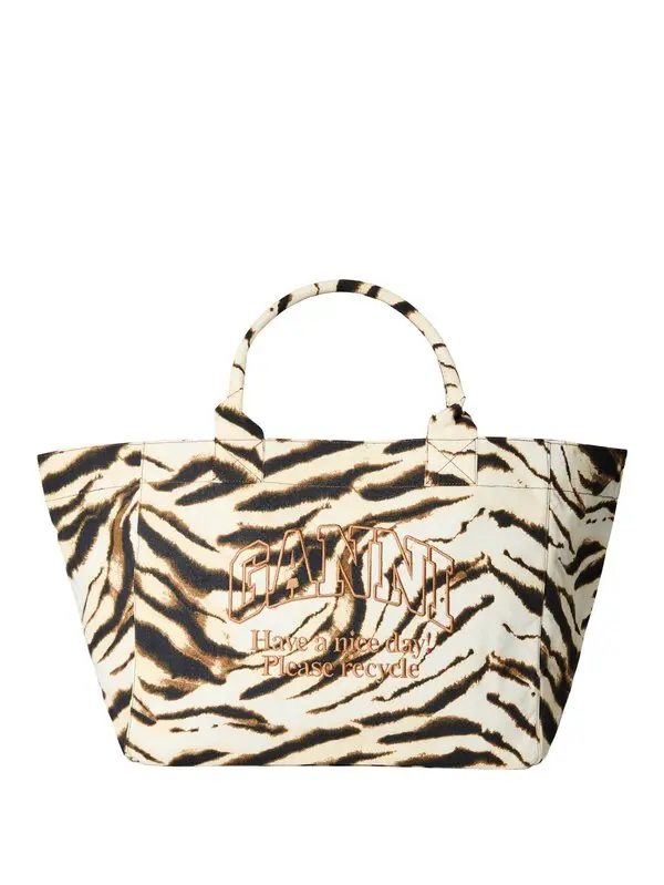 GANNI Zebra Print Tote Bag - No