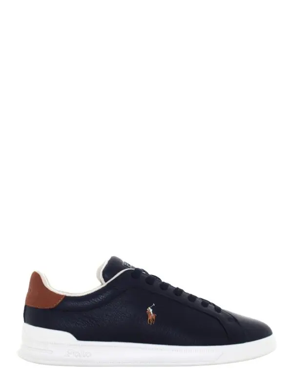 Polo Ralph Lauren Logo-embroidered Leather Sneakers - Navy Blue