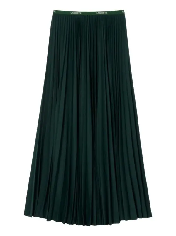 Lacoste Long Pleated Skirt With Elasticated Waistband - Black