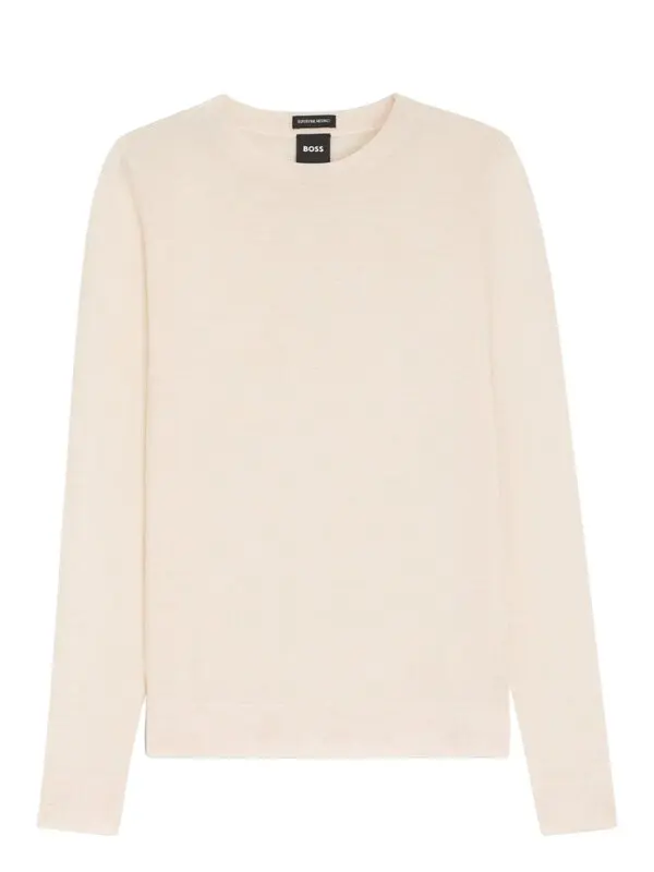Hugo Boss Crew Neck Fine Knit Jumper - White