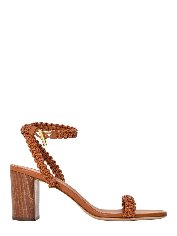 GIANVITO ROSSI Braided High-heeled Sandals - Brown