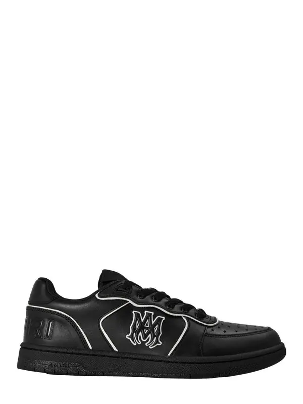Amiri Low-top Leather Skate Sneakers With Contrast Stitching - Black