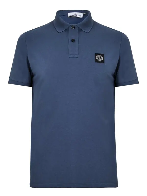 Stone Island Solid Short-sleeve Polo Shirt - Blue