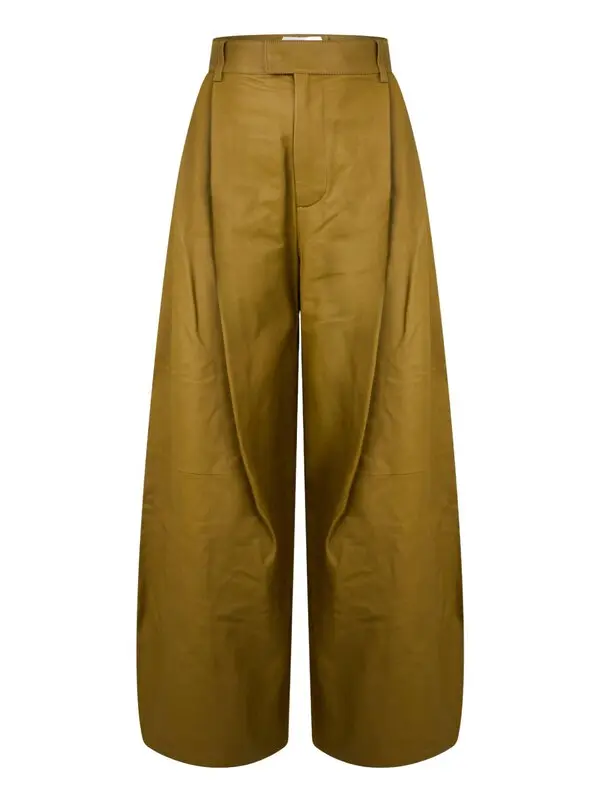 Bottega Veneta Wide-leg Leather Trousers - Brown