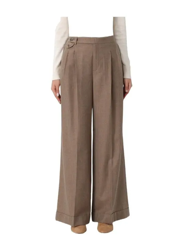 Ralph Lauren Wilva Pleated Wide-leg Trousers - Brown
