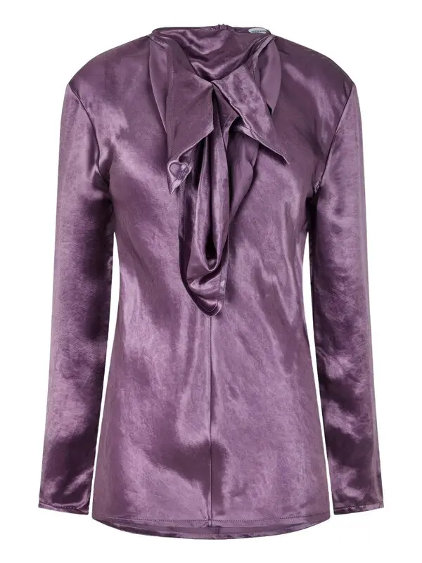 Bottega Veneta Long Sleeve Blouse - Purple