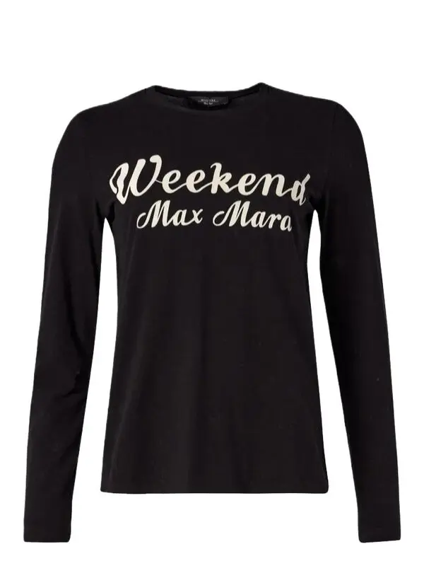 Max Mara Long-sleeved Crewneck T-shirt - Black