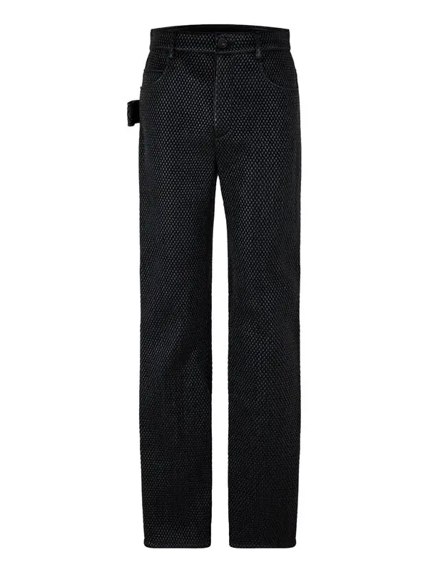Bottega Veneta Textured Leather Trousers - Black